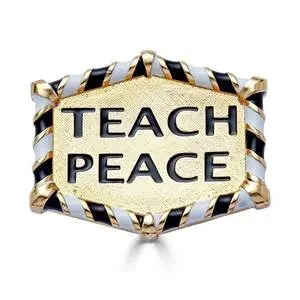 PASSIONATE PROTEST COLLECTION Black / White Teach Peace Pin - Black/white