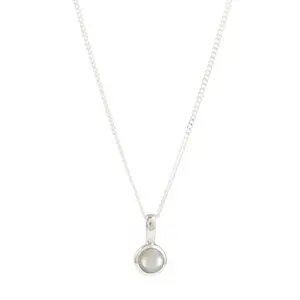 CHARLOTTE'S WEB JEWELLERY June Birthstone Charm Necklace Pearl - Silver