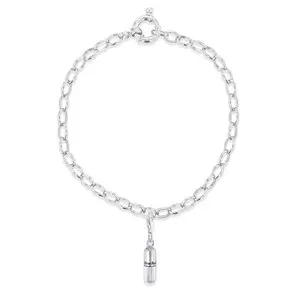 TRUE ROCKS Mini Pill Charm On Belcher Bracelet Sterling - Silver