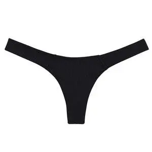 MONTCE Rib Added Coverage Uno Bikini Bottom - Black
