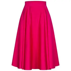 MARIANNA DÉRI Pleated Cotton Sateen Skirt - Pink