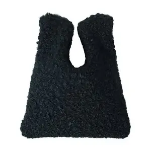 2KSTYLE Teddy Faux Shearling Mini Pouch - Black