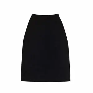 NUVV COLLECTION Elastic Waist Elegant Knit Skirt - Black