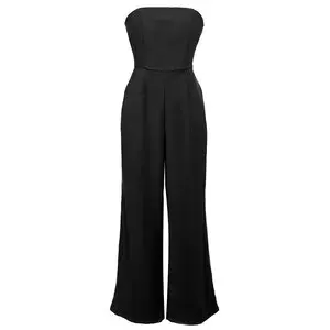SMART AND JOY Minimalist Bustier Jumpsuit - Black