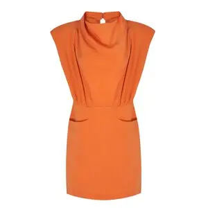 MIRIMALIST Cupro Mini Dress Oranj - Orange