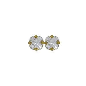 VICKISARGE Neutrals The Large Clear Stud In Gold - Yellow