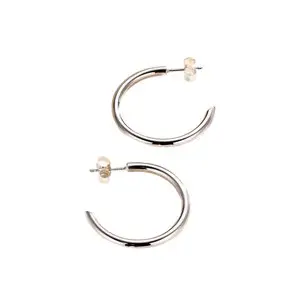 POSH TOTTY DESIGNS Sterling Flow Open Hoop Earrings - Silver