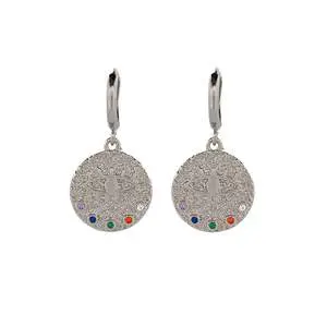 EBRU JEWELRY Powerful Talisman Evil Eye Earrings - Silver