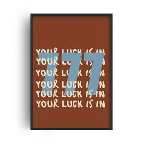 FANCLUB Blue / Brown Your Luck Is In Retro Game Art Print Large A2 Blue/brown