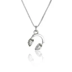 CARTOGRAPHY Hey Mister D J Headphones Necklace In Sterling - Silver