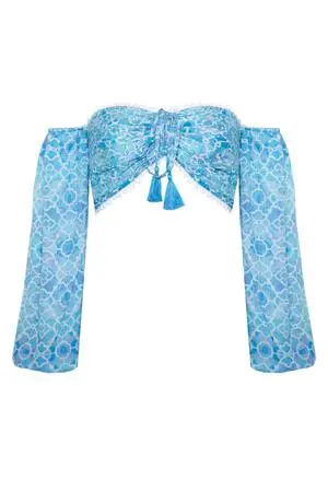 SOPHIA ALEXIA Azure Mosaic Fiji Top - Blue