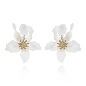 MICHAEL NASH JEWELRY Aurelia Floral Resin Drop Earrings - White