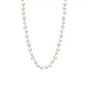 SPERO LONDON Small Natural Freshwater Real Pearl Strand Necklace - Silver