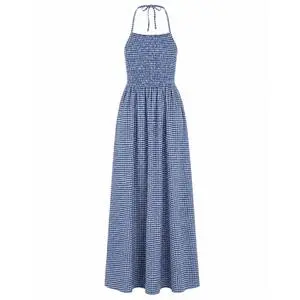 Mind Traveler Gina Navy Gingham Dress - Blue