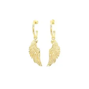 SEVEN SAINTS Angel Wing Hoop Earrings, Over Sterling Silver, Seen In Vogue Italy - Gold