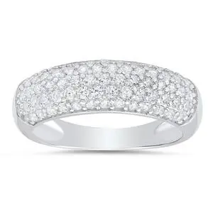 KYLIE HARPER Sterling Multi Row Pave Diamond Cz Band Ring - Silver