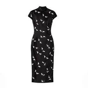 SILKINC Swan Goose Backless Cheongsam