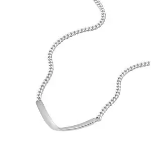 EVERY WAVE Rising V-shape Cuban Chain Sterling Necklace - Silver