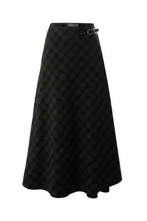 EXQUISE Scarlette A Line Skirt Grey - Black