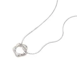 BIKO Small Wildflower Pendant Necklace - Silver