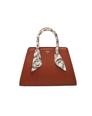 FABLE ENGLAND Grace Structured Tote In Tan - Brown