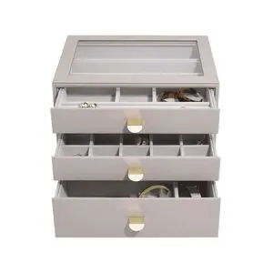 STACKERS Neutrals Taupe Classic Jewelry Box With Drawers - Black