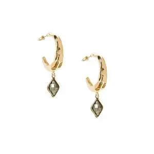 ADRIANA PAPPAS DESIGNS Glitzy Drip Hoops Grey - Gray
