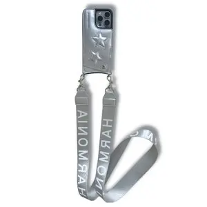HARMONIA NY Stars Crossbody Iphone Fifteen Case Wallet - Silver