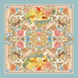 EMILY CARTER Neutrals The Pearl Baroque Neckerchief - Blue