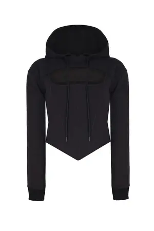 NO'DESIGN Zip-up Hoodie With Corset Detail