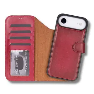 LEATHERE Premium Leather Iphone Air Wallet Case – Austin - Red