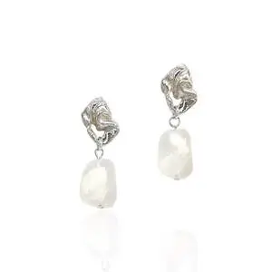 BIO-TRIMMINGS Carrara Drop Earrings Cloud - Silver