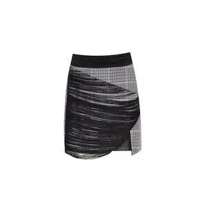 MADEBYZA Assymetric Plaid Skirt - Black