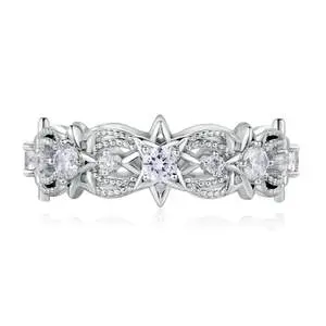 AZURA JEWELRY NEW YORK Garden Of Stars Eternity Ring In White Gold Vermeil - Silver