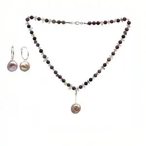 AMONTA Sapphire, Moonstone & Baroque Pearl Set -luna Harmony - Silver