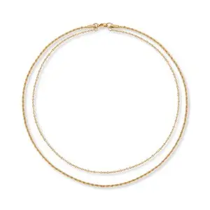 A WEATHERED PENNY Contrast Layered Necklace - Gold