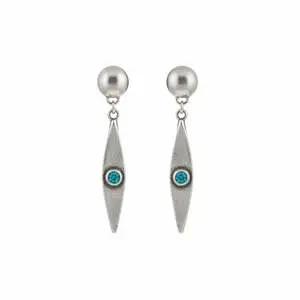 BY VIRGO Silver / Blue Vela Earring - Silver/blue