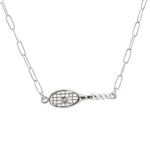 Kris Nations Tennis Racket Necklace - Silver