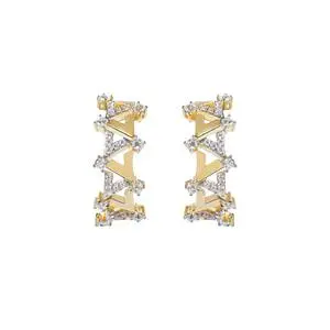 Arte Madrid Reversed A Collection Vivid V Series Hoop Earrings - Gold
