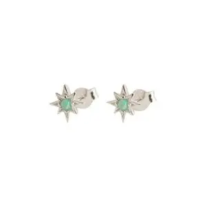 CLAIRE HILL DESIGNS Opal Star Mini Stud Earrings - Silver