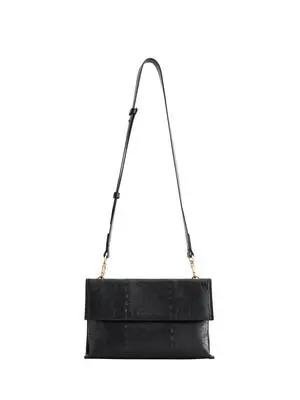 ORANGE CUBE Square Stitch Messenger Bag Gloss - Black
