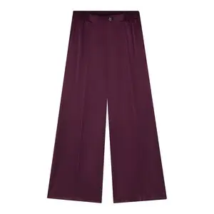 THE SUMMER EDIT Lexi Sports Luxe Silk Trousers Berry - Red
