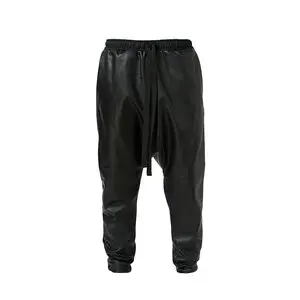 LIA ARAM Faux Leather Baggy Trousers - Black