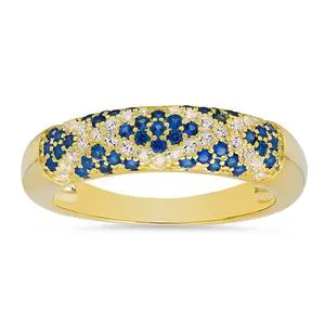 KYLIE HARPER Pave Sapphire 'x' Band Ring - Gold