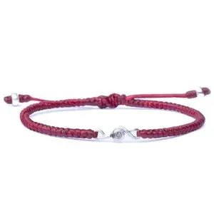 HARBOUR UK Melody Treble Clef Silver Rope Bracelet Red