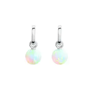 ORA PEARLS Sea Opal Hoop Earrings - Silver