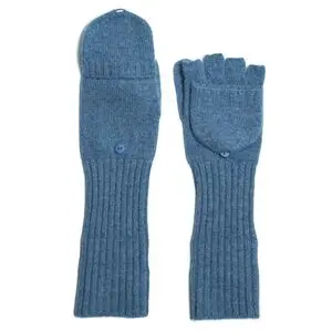 BEL CASHMERE Long Cashmere Mittens - Blue