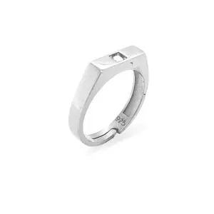 LINYA JEWELLERY Pinky Adjustable Signet Ring - Silver