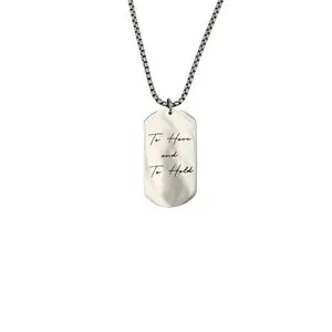 ISKRA To Have & To Hold Tag Necklace - Silver