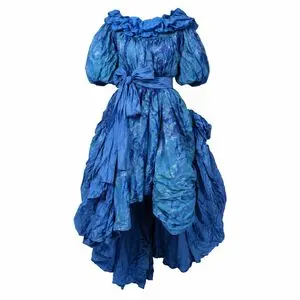 Miro Misljen Caribbean Sea Ruffle Statet Dress One Size - Blue